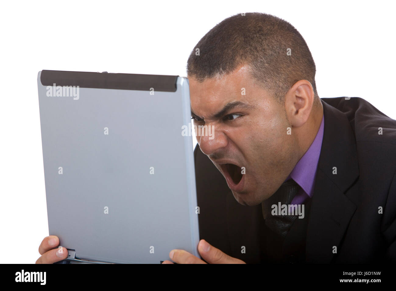 business man businessman crash problem raving furious angry irately ...