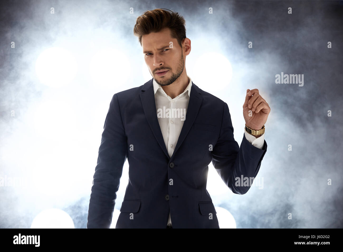 Handsome young guy in the night club Stock Photo - Alamy