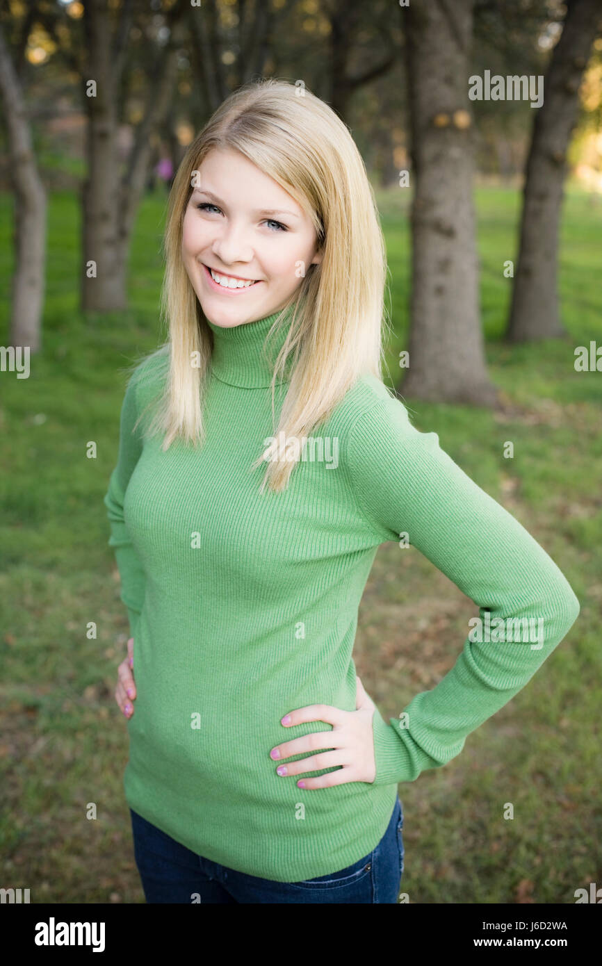 beautiful beauteously nice teen portrait blond girl girls laugh laughs ...