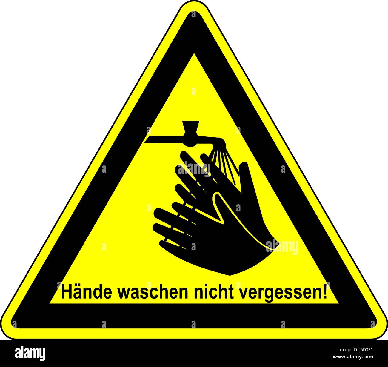 wash hands warning sign Stock Photo - Alamy
