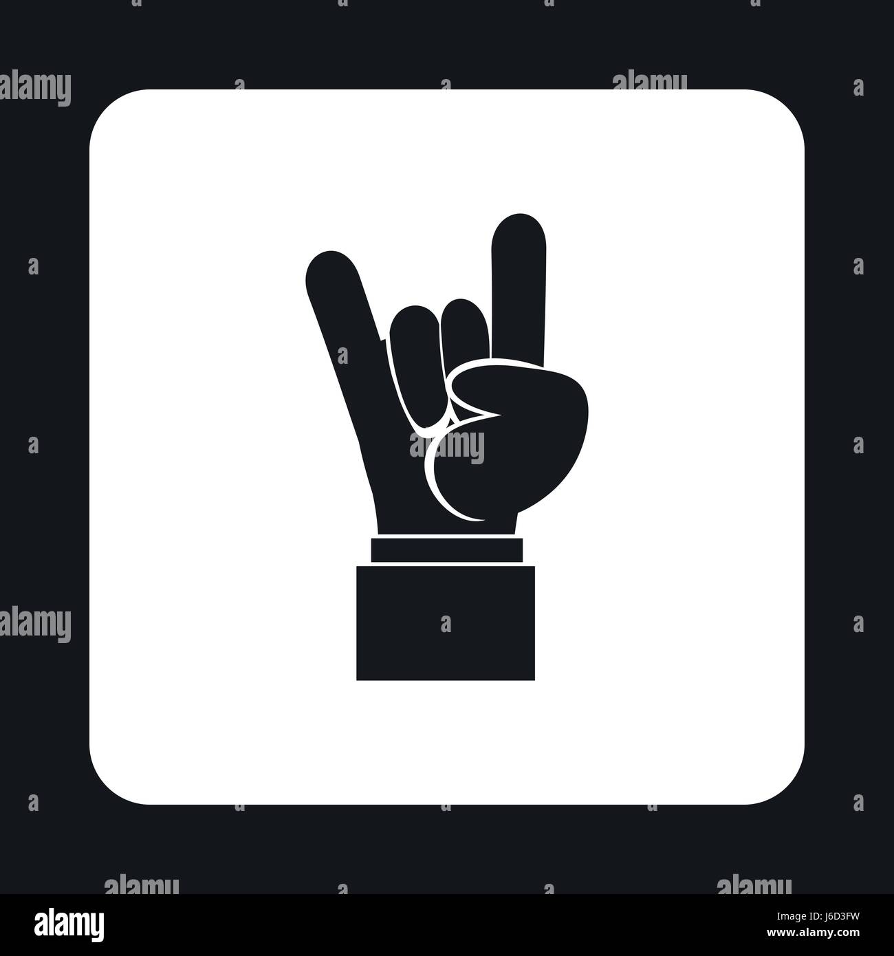 Rock and Roll hand sign icon, simple style Stock Vector Image & Art - Alamy