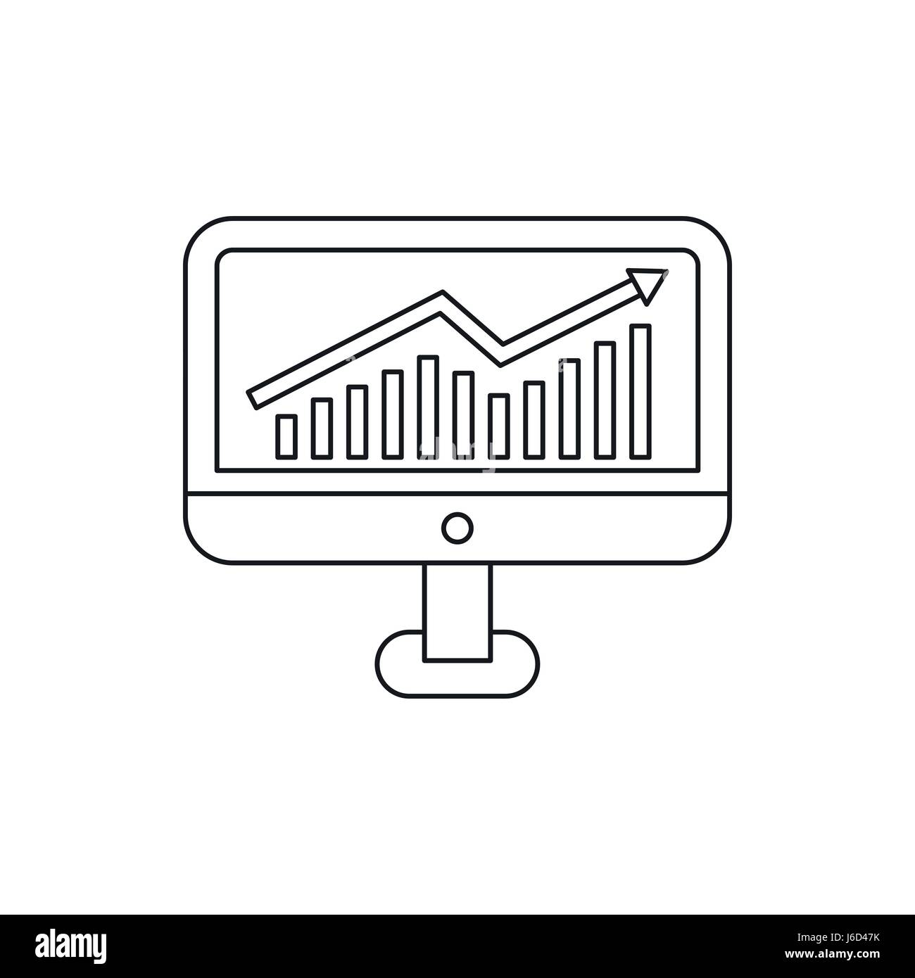 Growth graph on the computer monitor icon Stock Vector Image & Art - Alamy
