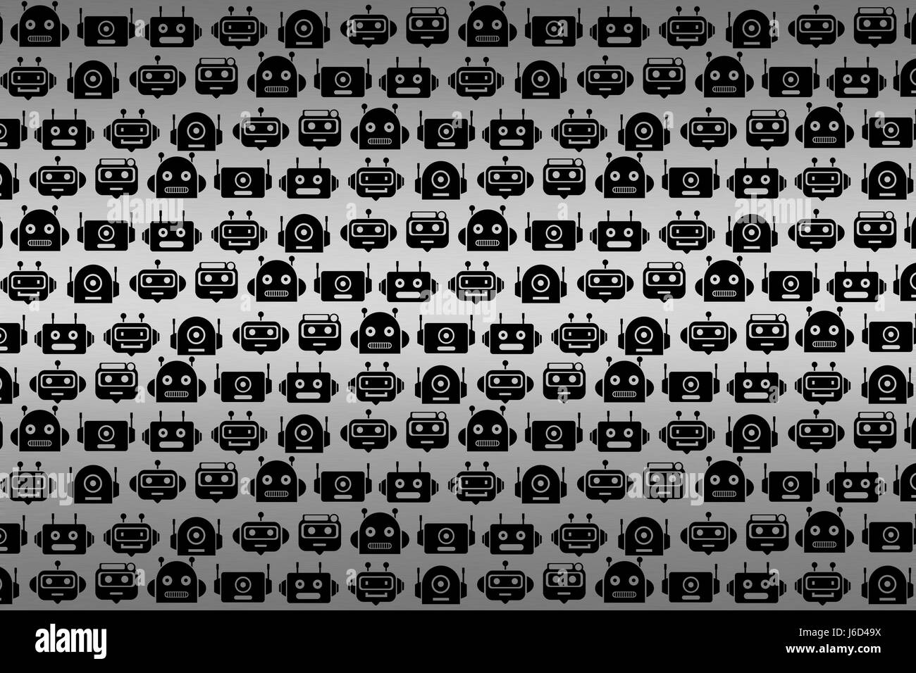 Chatbot , Robo everywhere and future marketing concept. Icons of robots ...