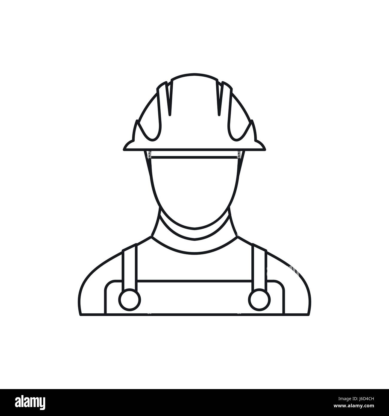 Builder icon in outline style Stock Vector Image & Art - Alamy