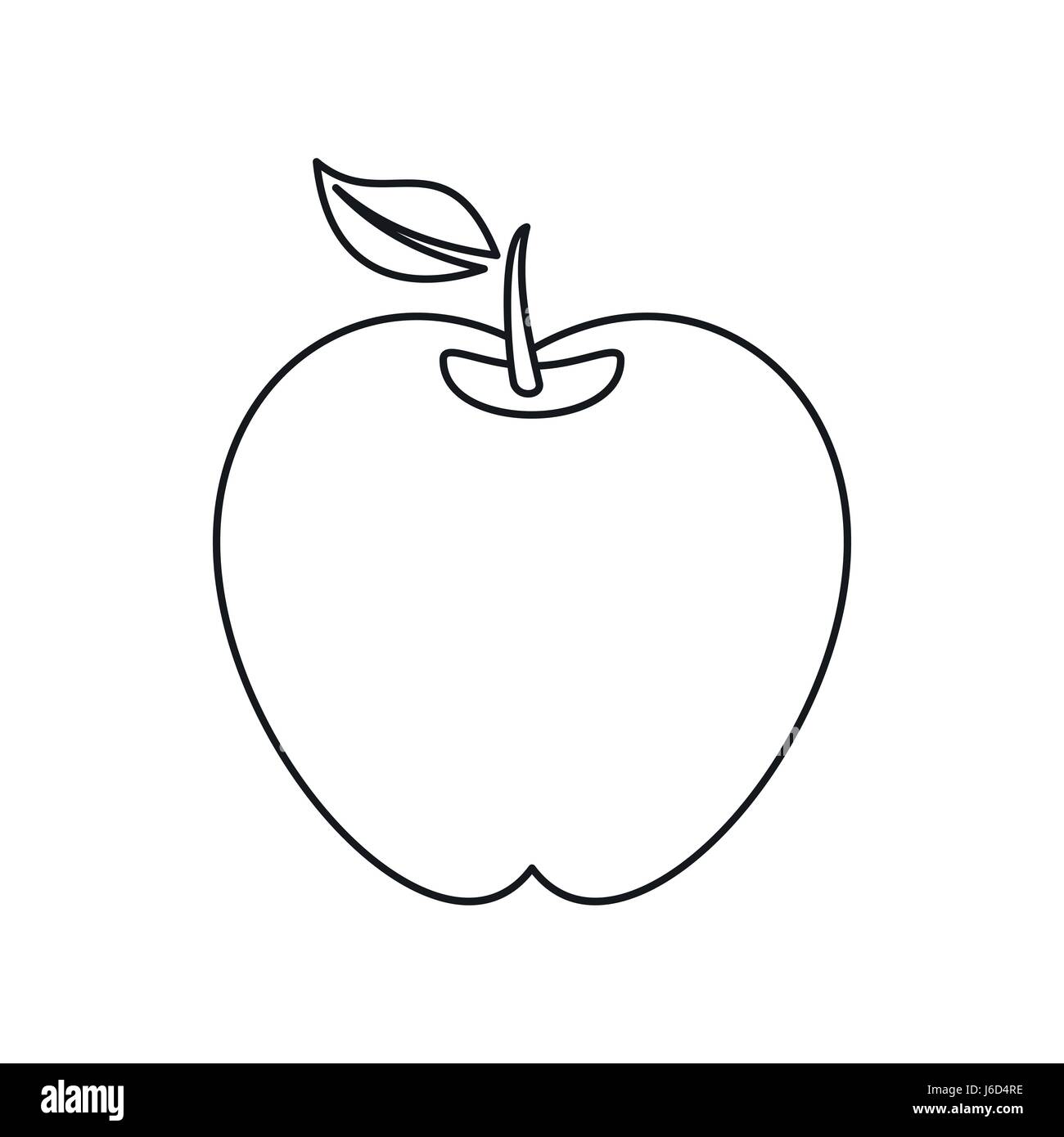 Apple icon in outline style Stock Vector Image & Art - Alamy