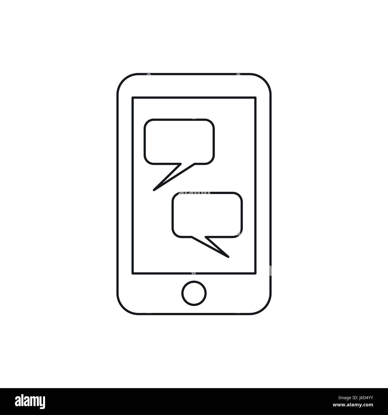 Smartphone with blank speech bubbles icon Stock Vector Image & Art - Alamy