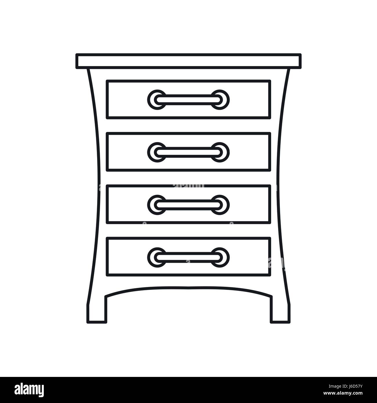 Wooden chest drawers black Stock Vector Images - Alamy