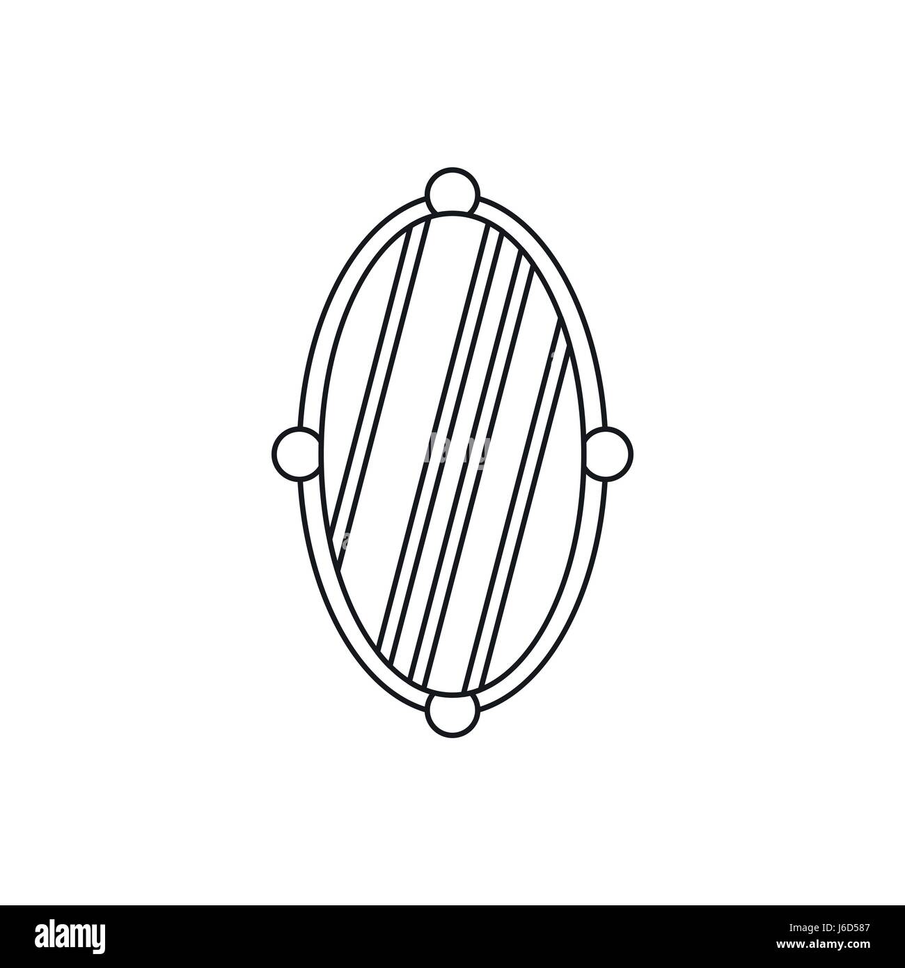 Oval mirror icon in outline style Stock Vector Image & Art - Alamy