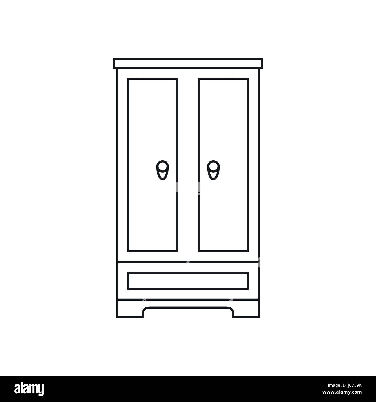 Wardrobe icon in outline style Stock Vector Image & Art - Alamy