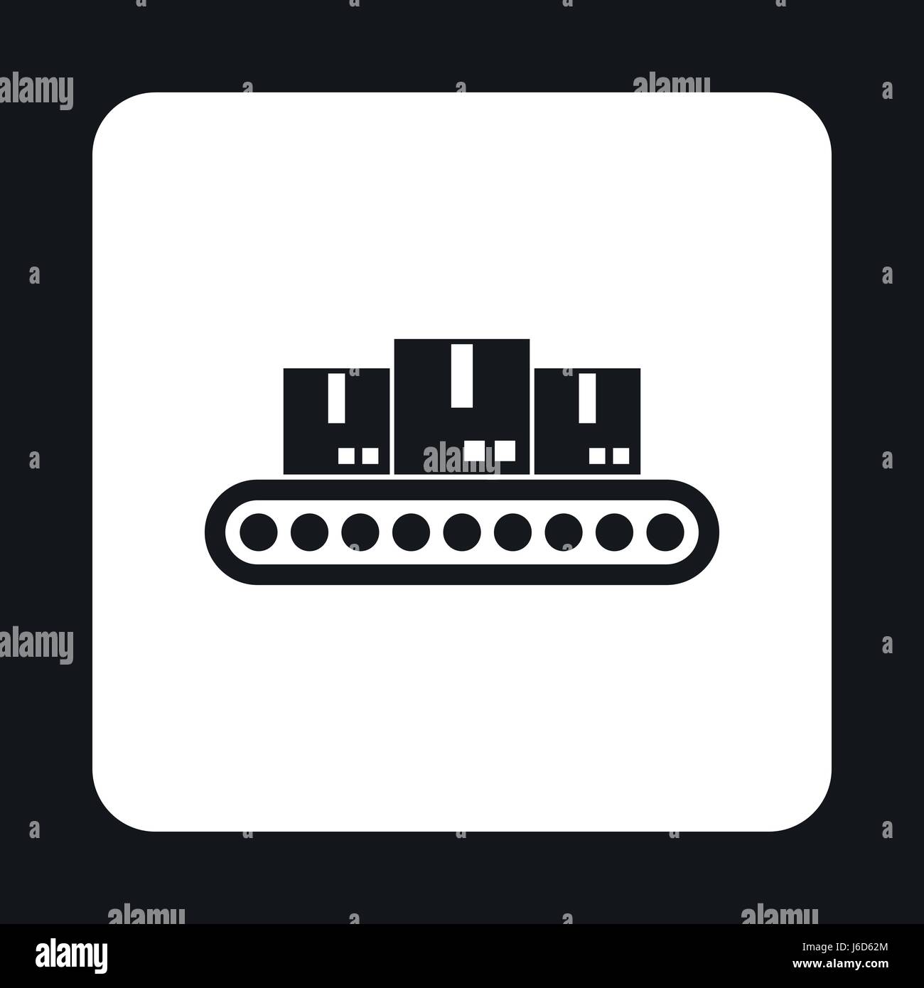 Belt conveyor with load icon, simple style Stock Vector Image & Art - Alamy