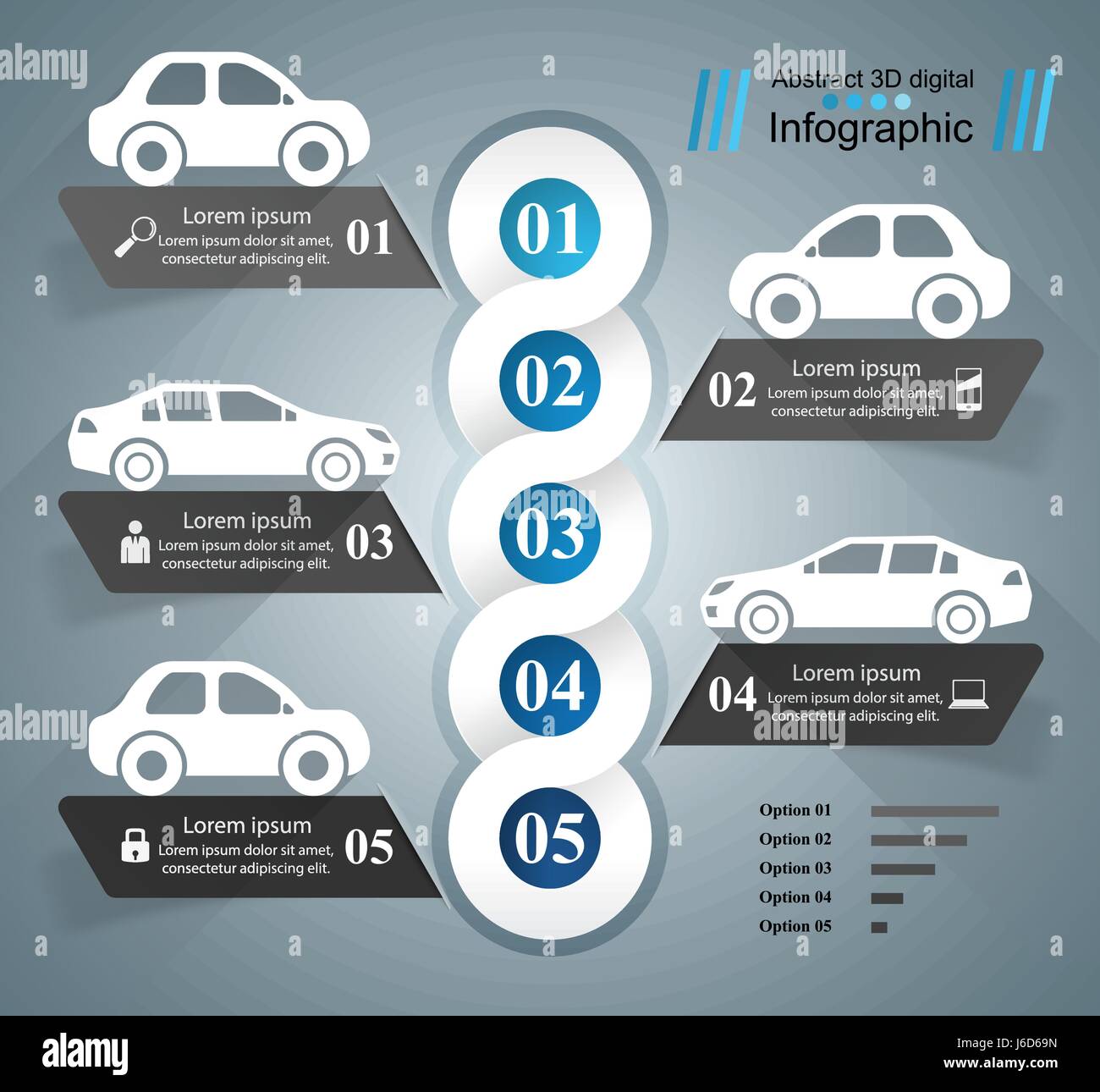 Road infographic design template and marketing icons. Car icon Stock ...