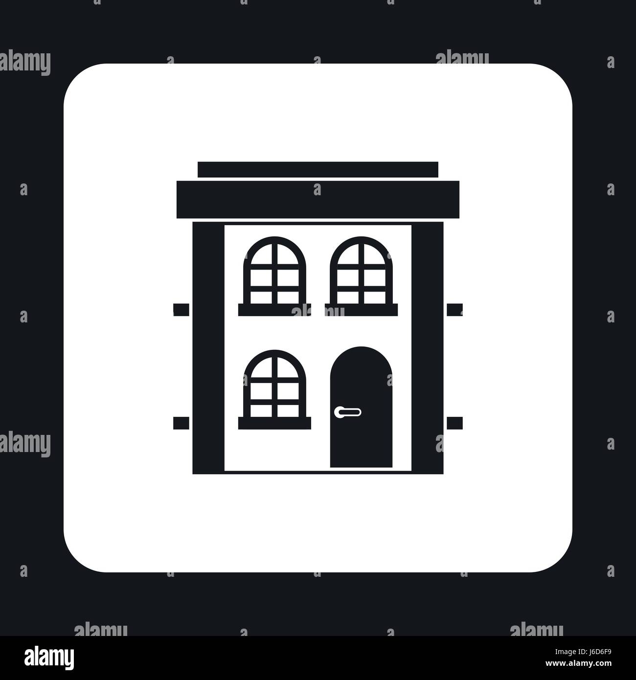 Two storey residential house icon, simple style Stock Vector Image ...