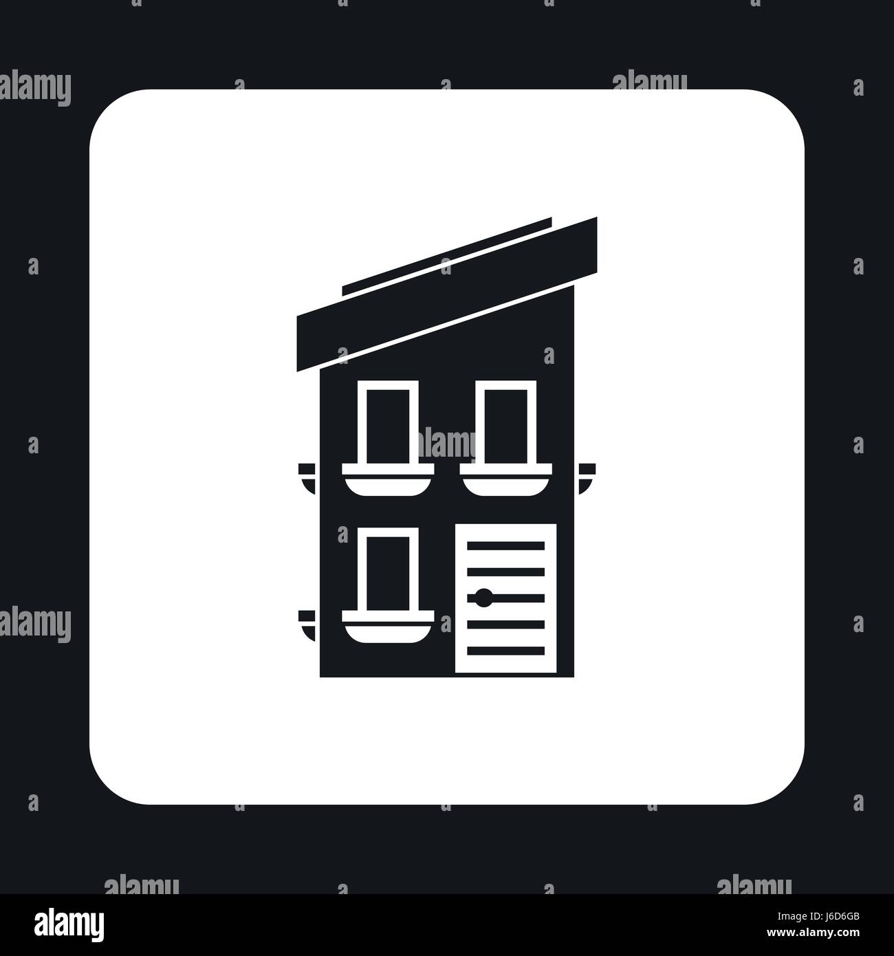 Two storey house icon, simple style Stock Vector Image & Art - Alamy