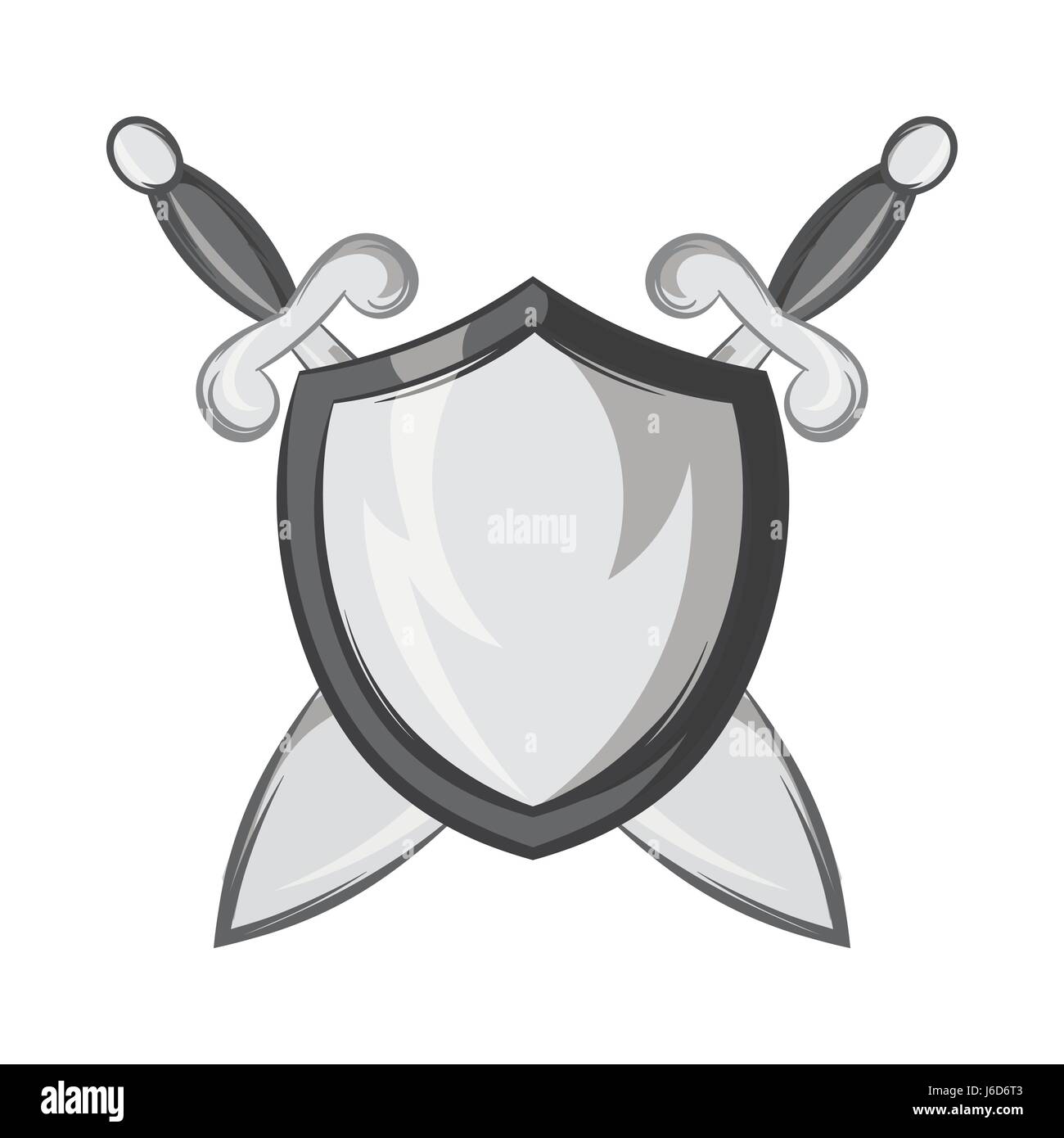 Cartoon shield and swords Cut Out Stock Images & Pictures - Alamy