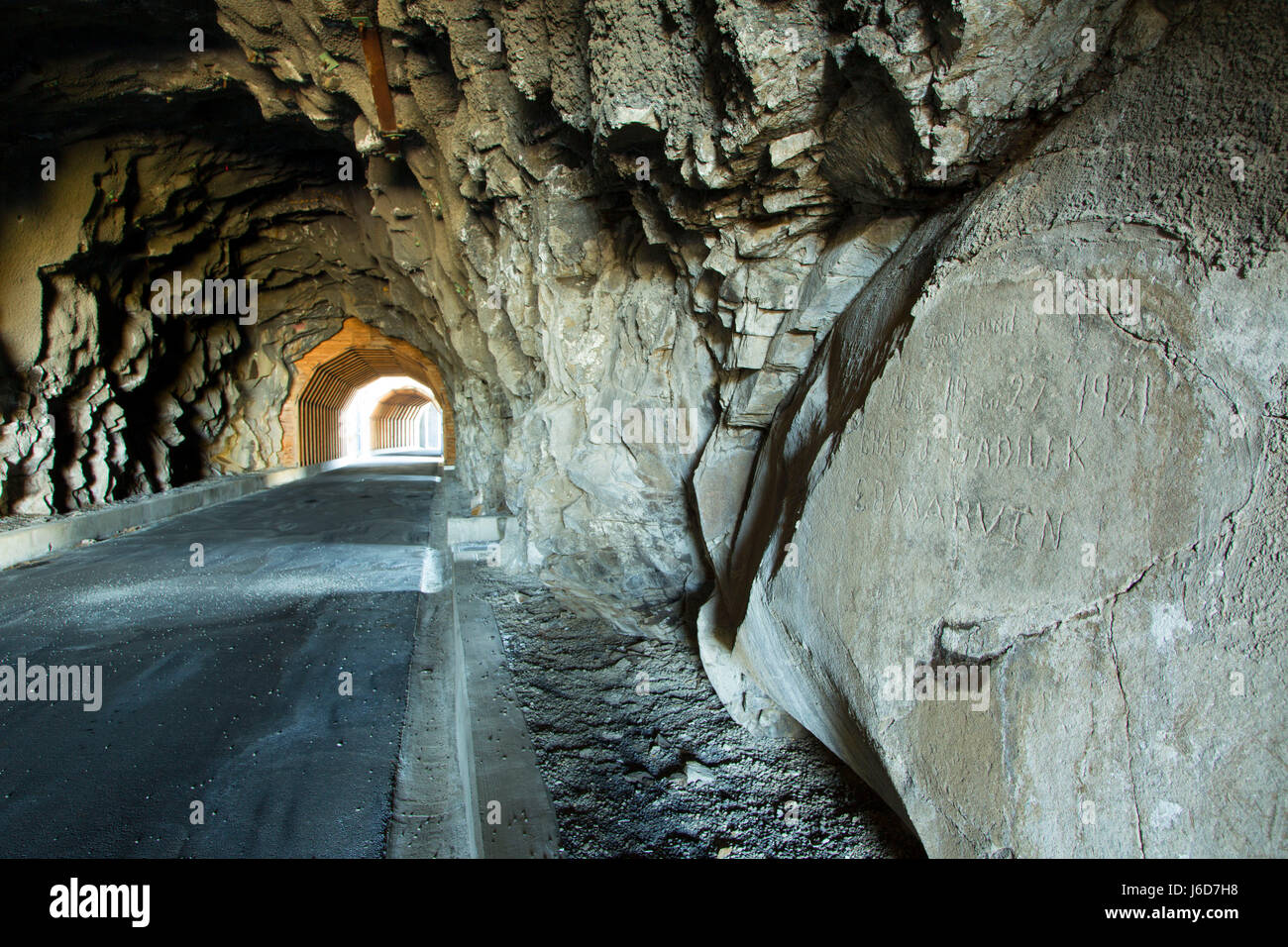 Inscription in Mosier Twin Tunnels, Historic Columbia River Highway ...
