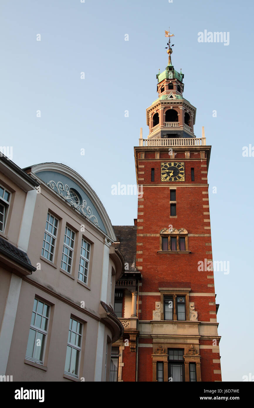 tower baroque town hall copper clock clock tower empty tower flower ...