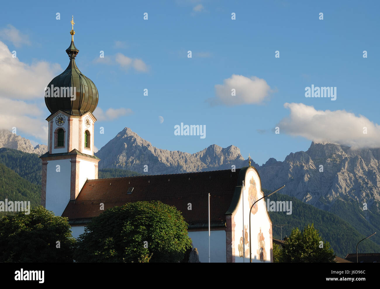 church alps bavaria germany german federal republic landscape scenery ...