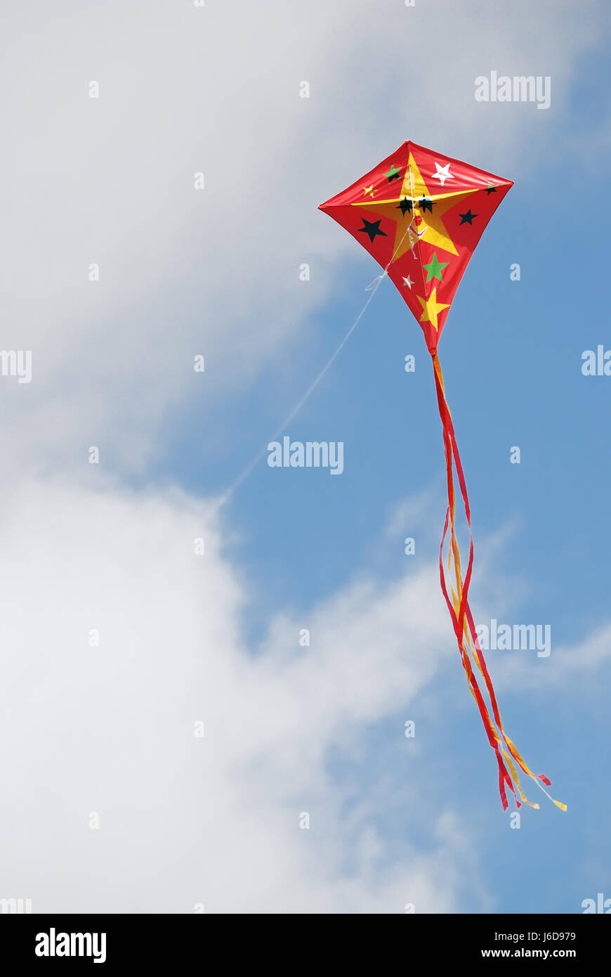 toy funny firmament sky kite kites red fly flies flys flying wind blue ...