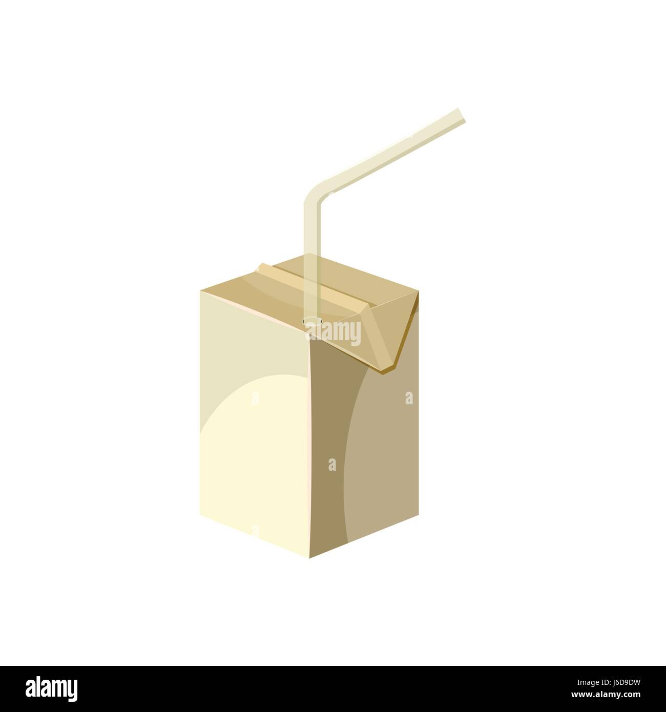 Milk box with drinking straw icon, cartoon style Stock Vector Image ...