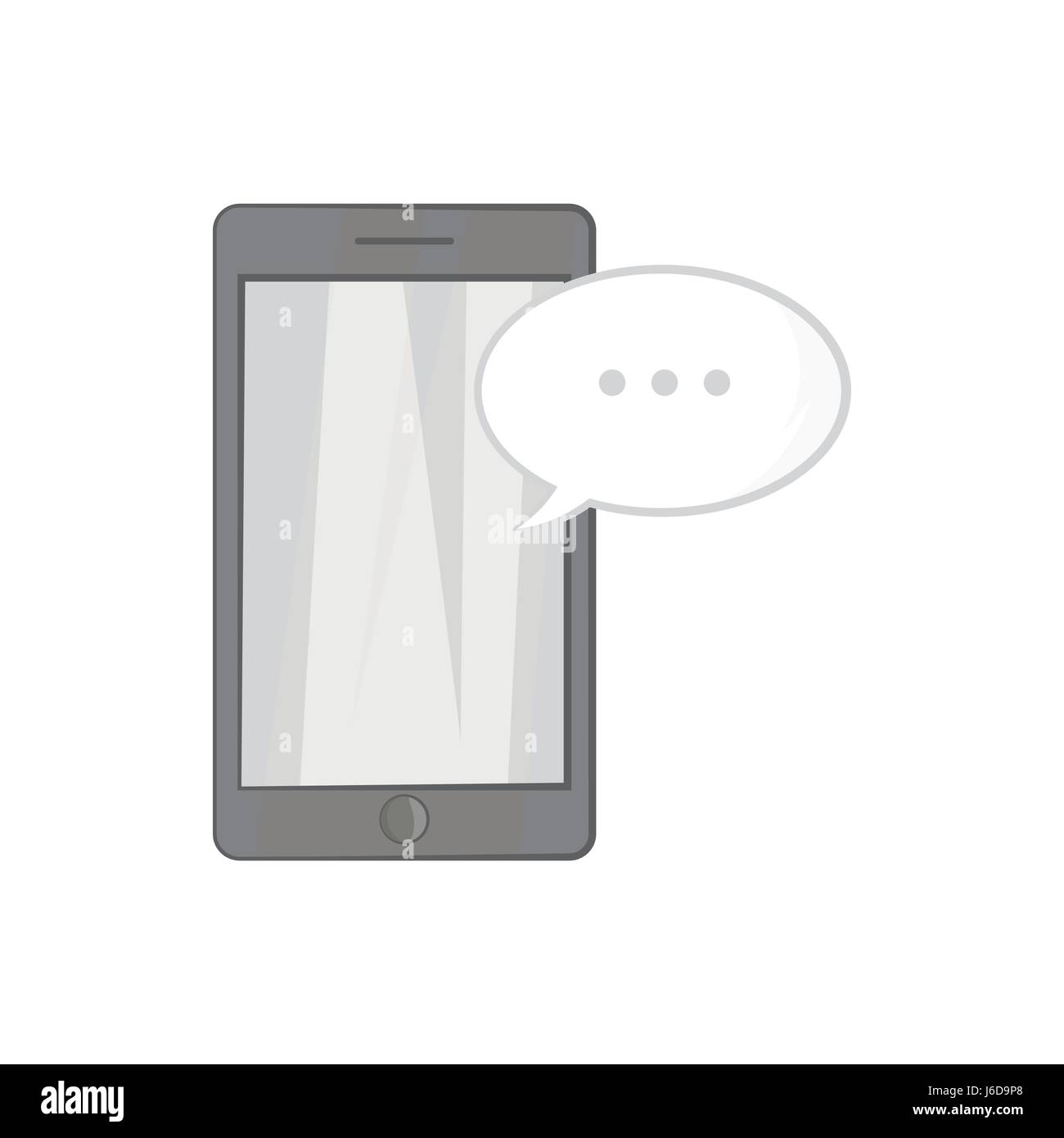Speech bubble on phone icon, monochrome style Stock Vector Image & Art ...