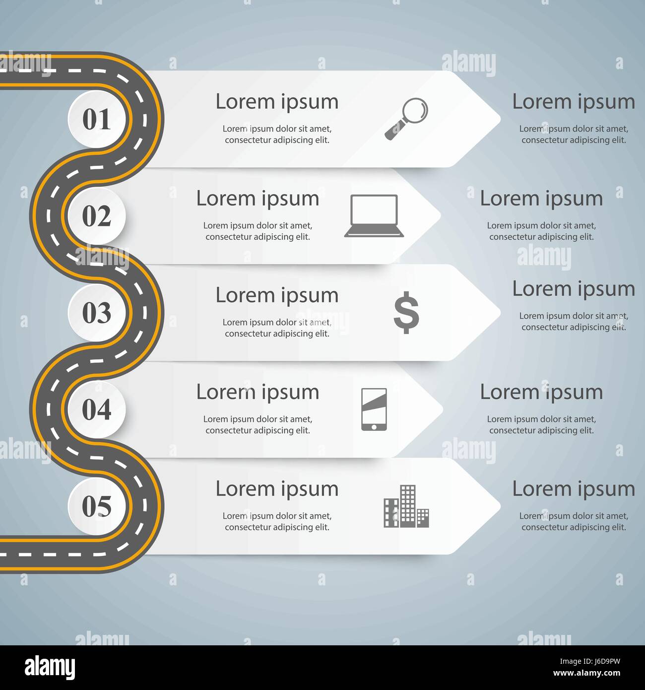 Road infographic design template and marketing icons Stock Vector Image ...