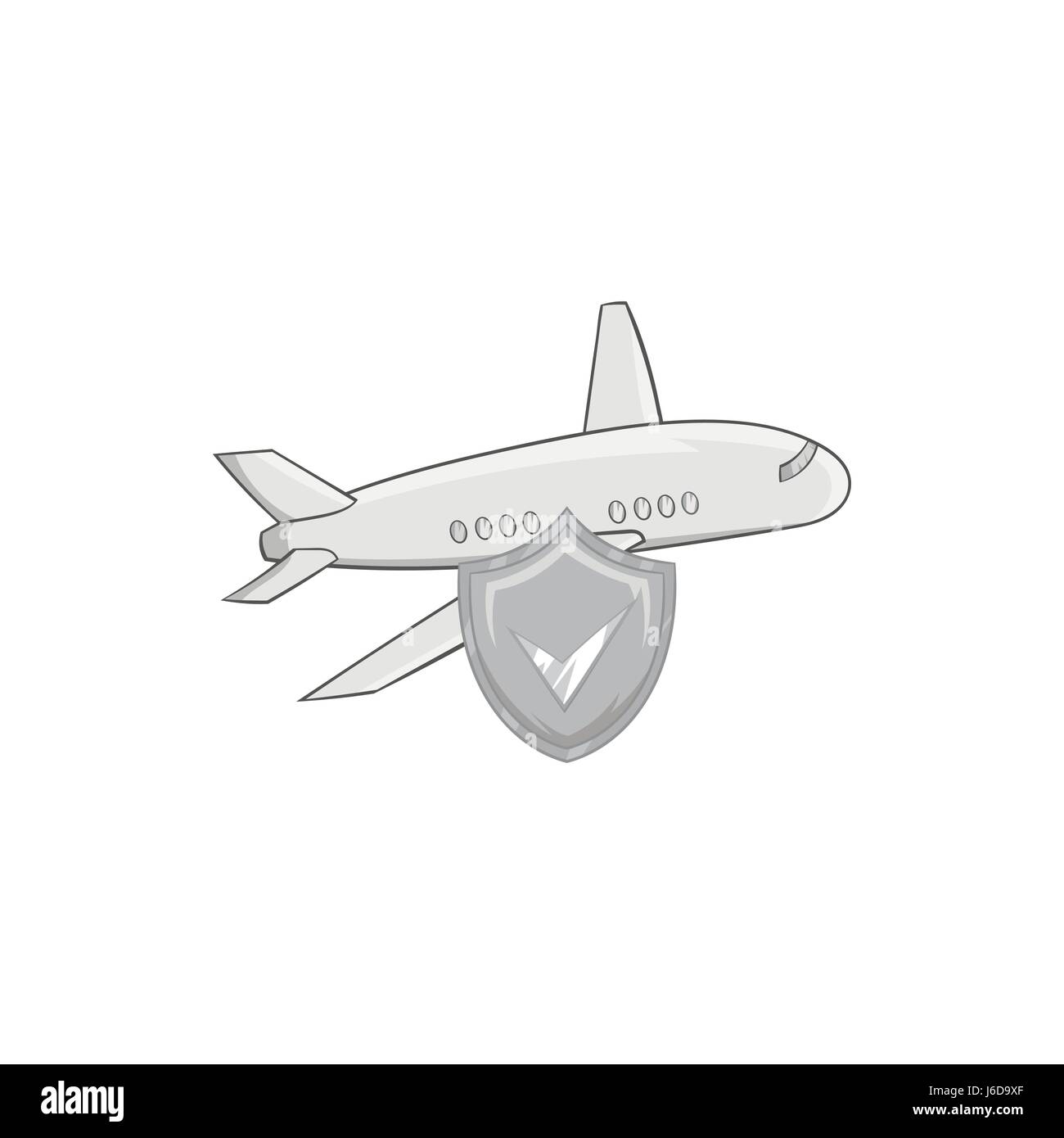 Aircraft and shield with tick icon Stock Vector Image & Art - Alamy