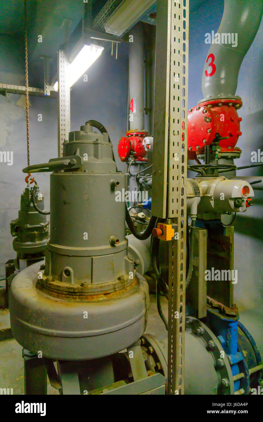 TEL-AVIV, ISRAEL - MAY 18, 2017: A wastewater pumping station, part of ...