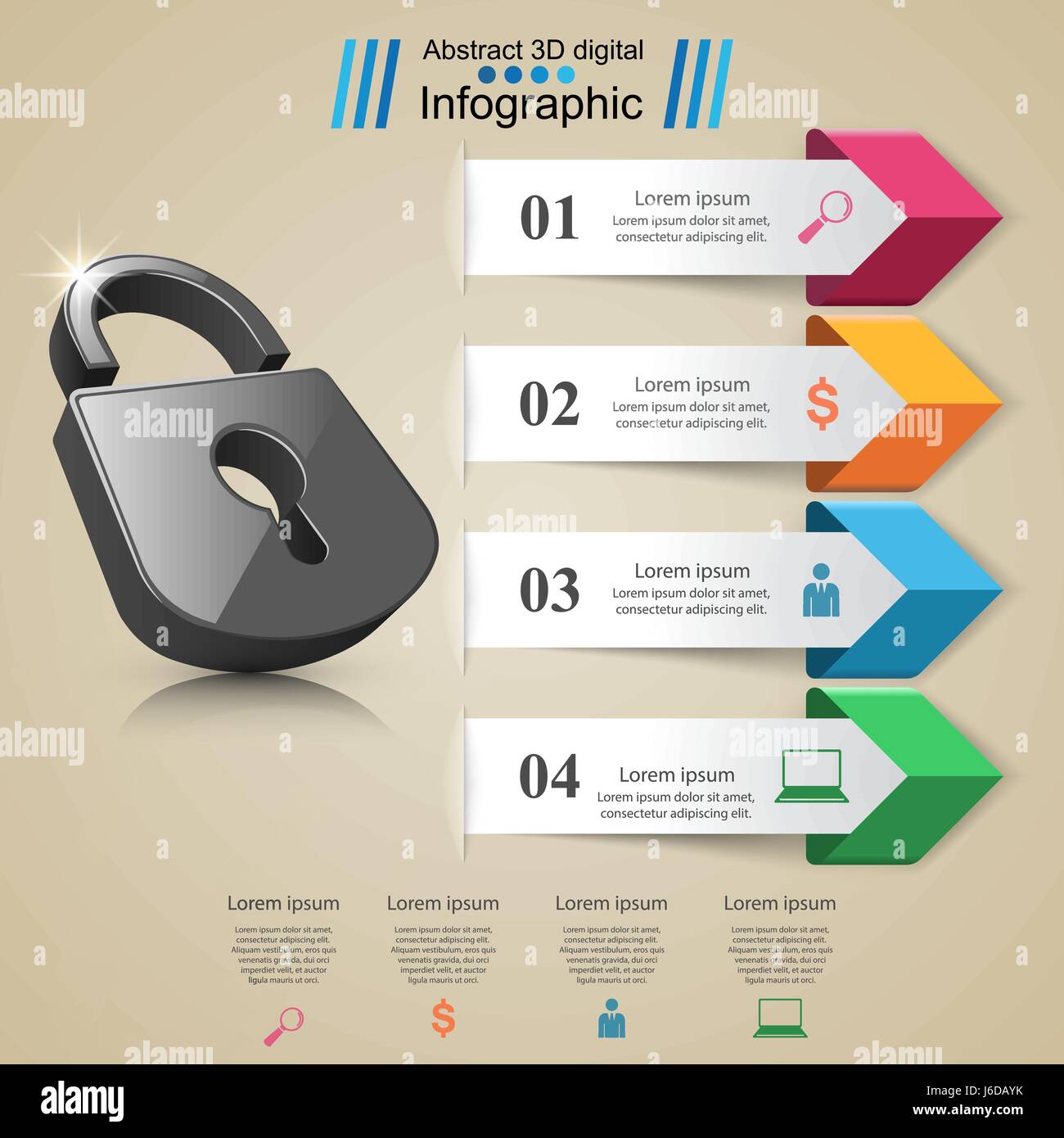 Infographic illustration. Lock icon Stock Vector Image & Art - Alamy