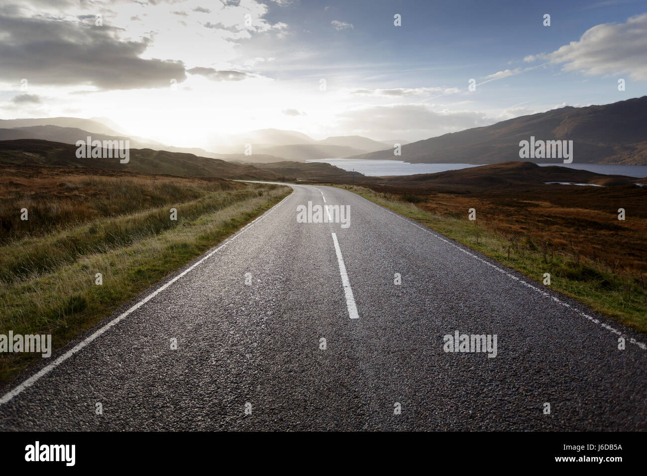 Empty road in Scottish countryside, Scotland, UK Stock Photo - Alamy