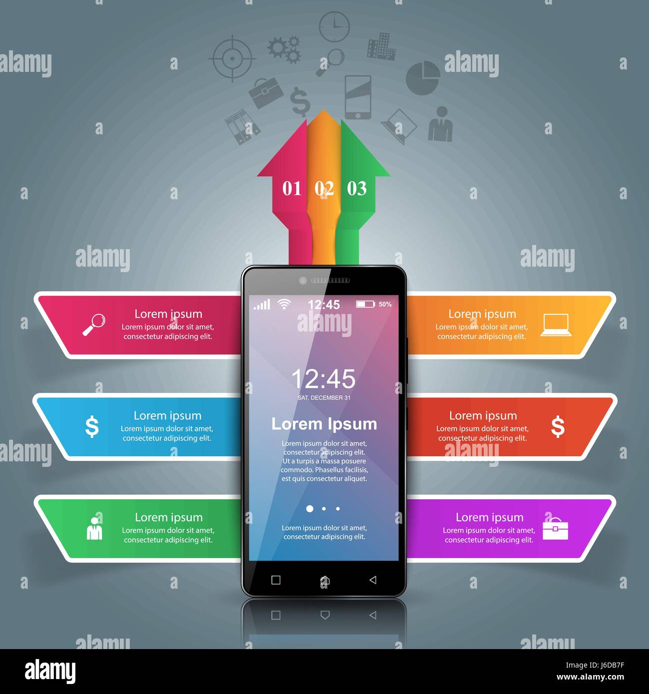 3D infographic. Smartphone icon Stock Vector Image & Art - Alamy
