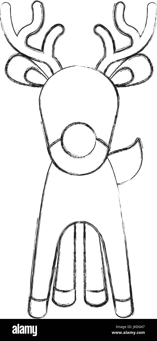 White cute funny reindeer Black and White Stock Photos & Images - Alamy