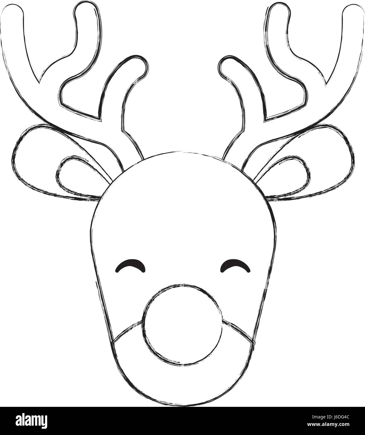 White cute funny reindeer Black and White Stock Photos & Images - Alamy