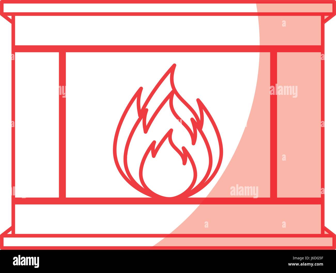 Traditional white fireplace burning wood Stock Vector Images - Alamy