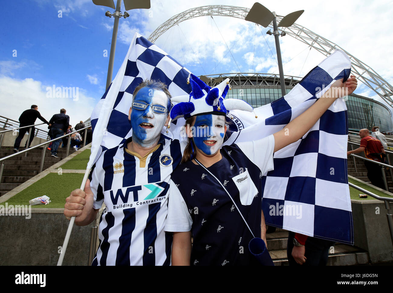 Millwall fans outside stadium hi-res stock photography and images - Alamy