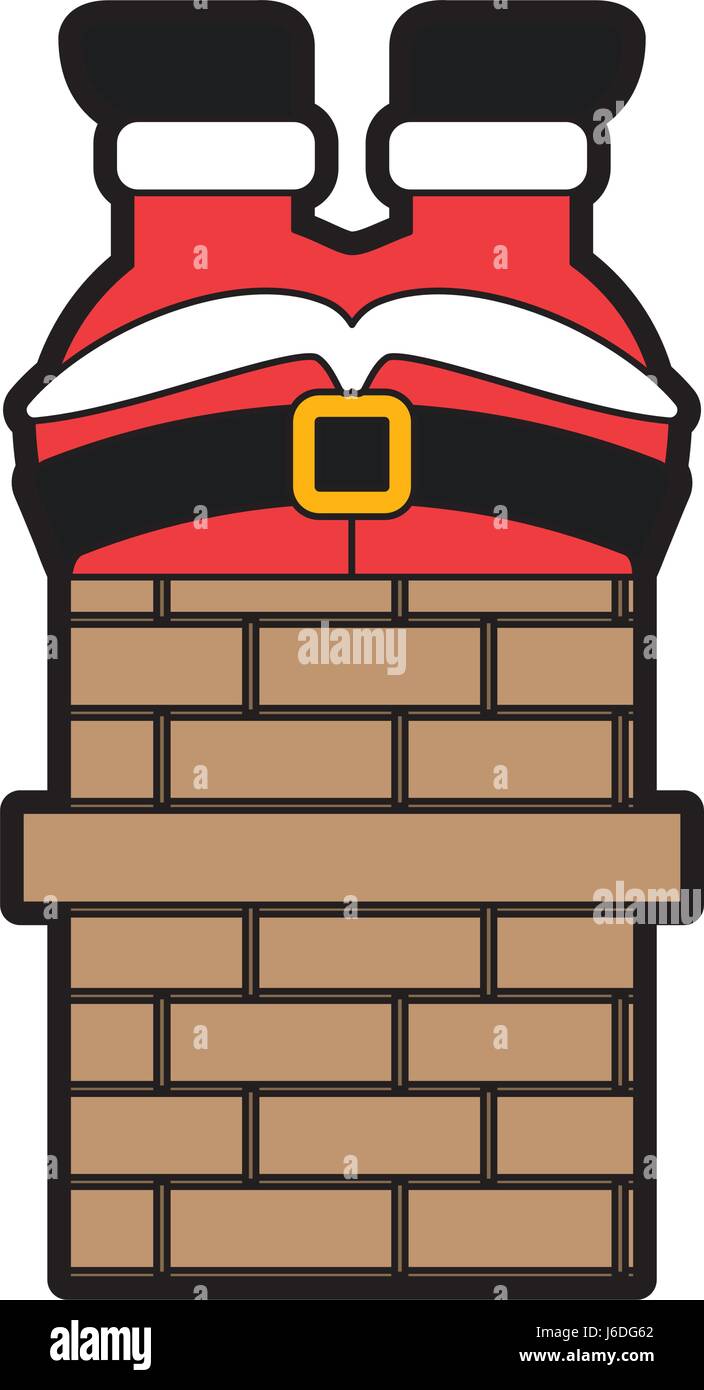 santa claus stuck in the chimney Stock Vector Image & Art - Alamy
