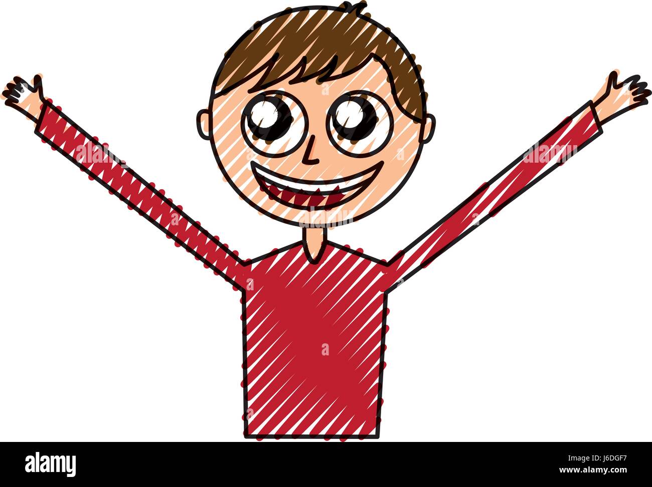 young man with hands up avatar character Stock Vector Image & Art - Alamy