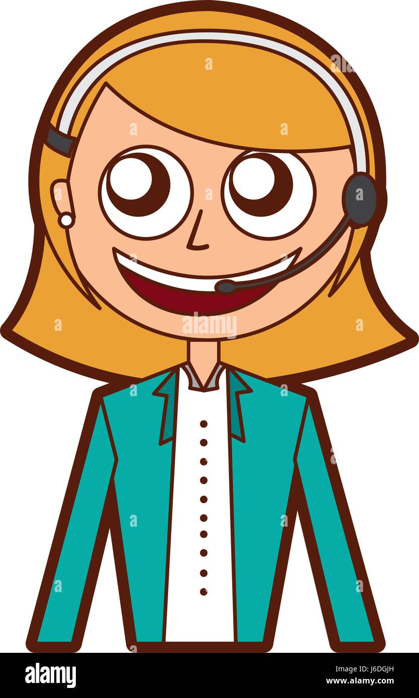 call center female agent Stock Vector Image & Art - Alamy