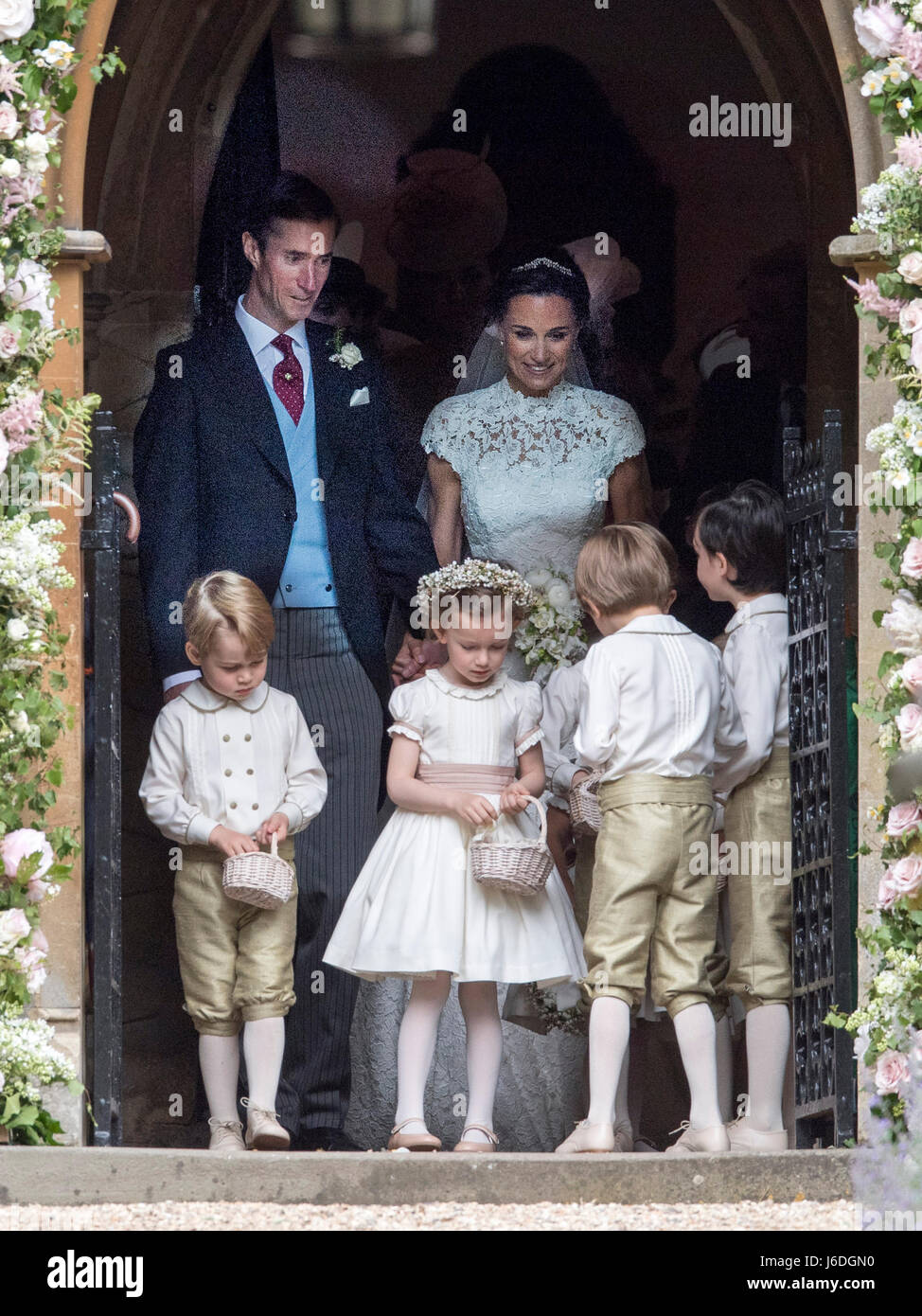 Pippa Middleton and her husband James Matthews leave St Mark's church in Englefield, Berkshire ...