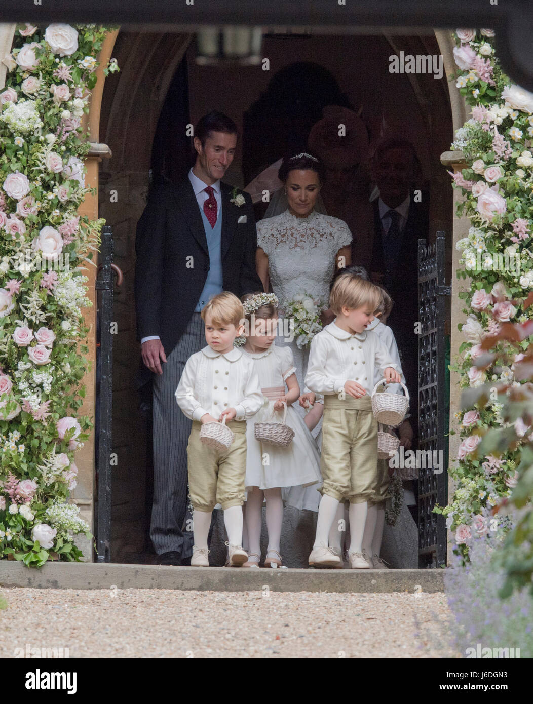 Pippa Middleton and her husband James Matthews leave St Mark's church in Englefield, Berkshire ...