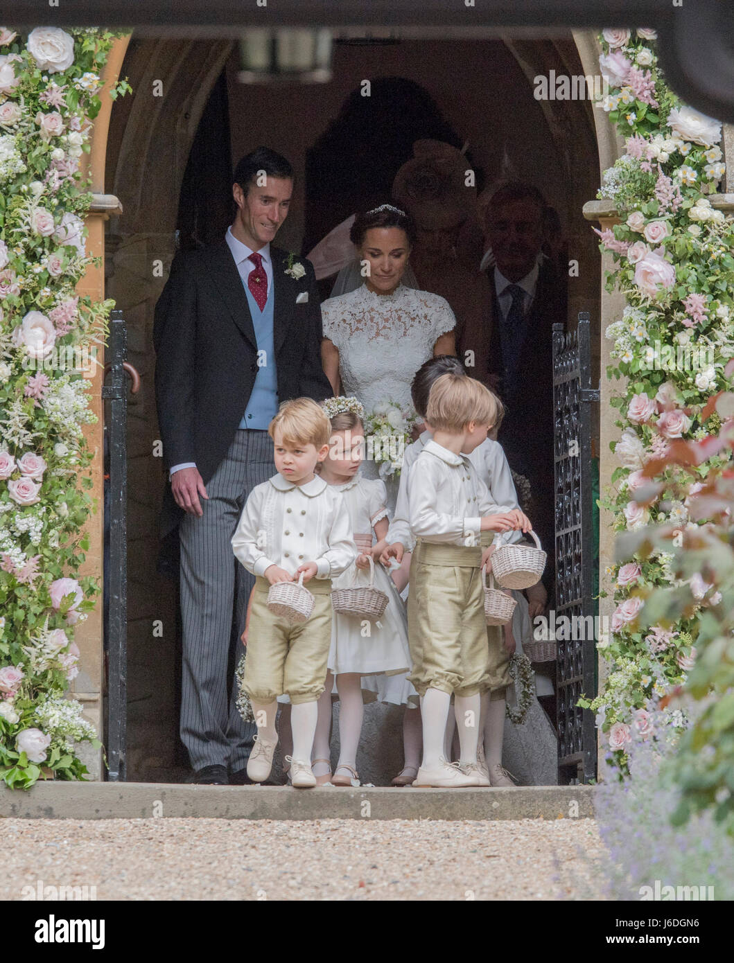 Pippa Middleton and her husband James Matthews leave St Mark's church in Englefield, Berkshire ...