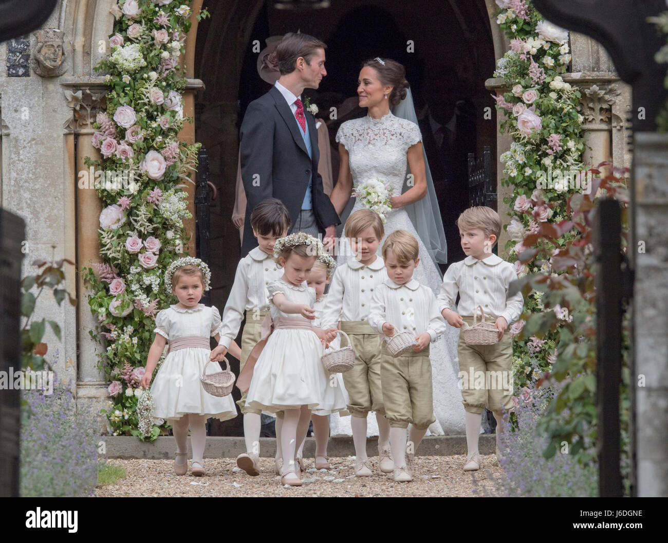Pippa Middleton and her husband James Matthews leave St Mark's church in Englefield, Berkshire ...