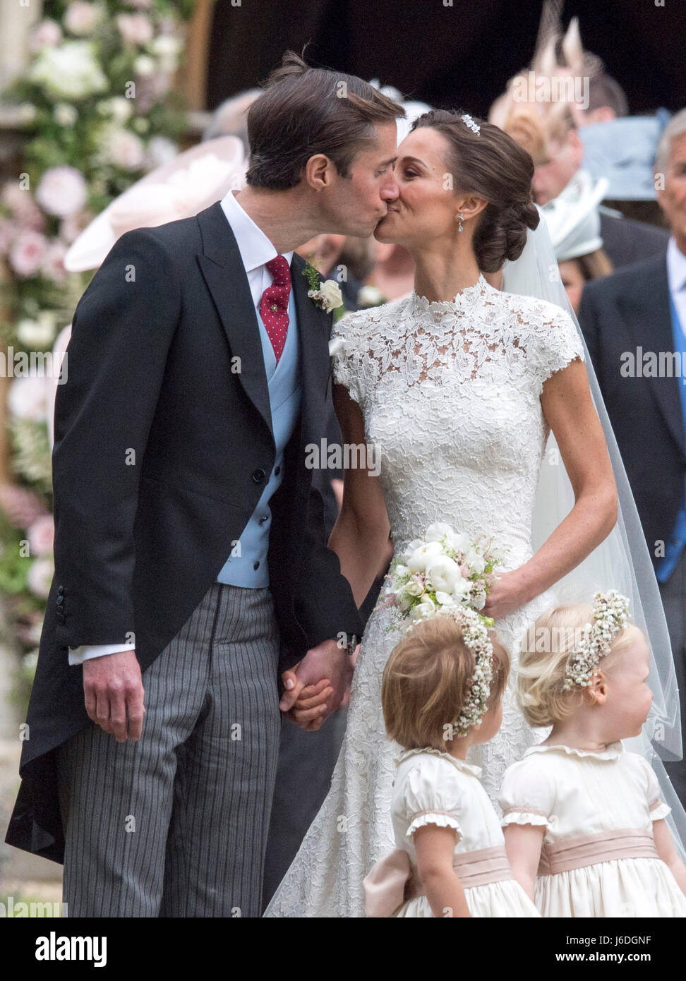 Pippa Middleton and her husband James Matthews leave St Mark's church in Englefield, Berkshire ...