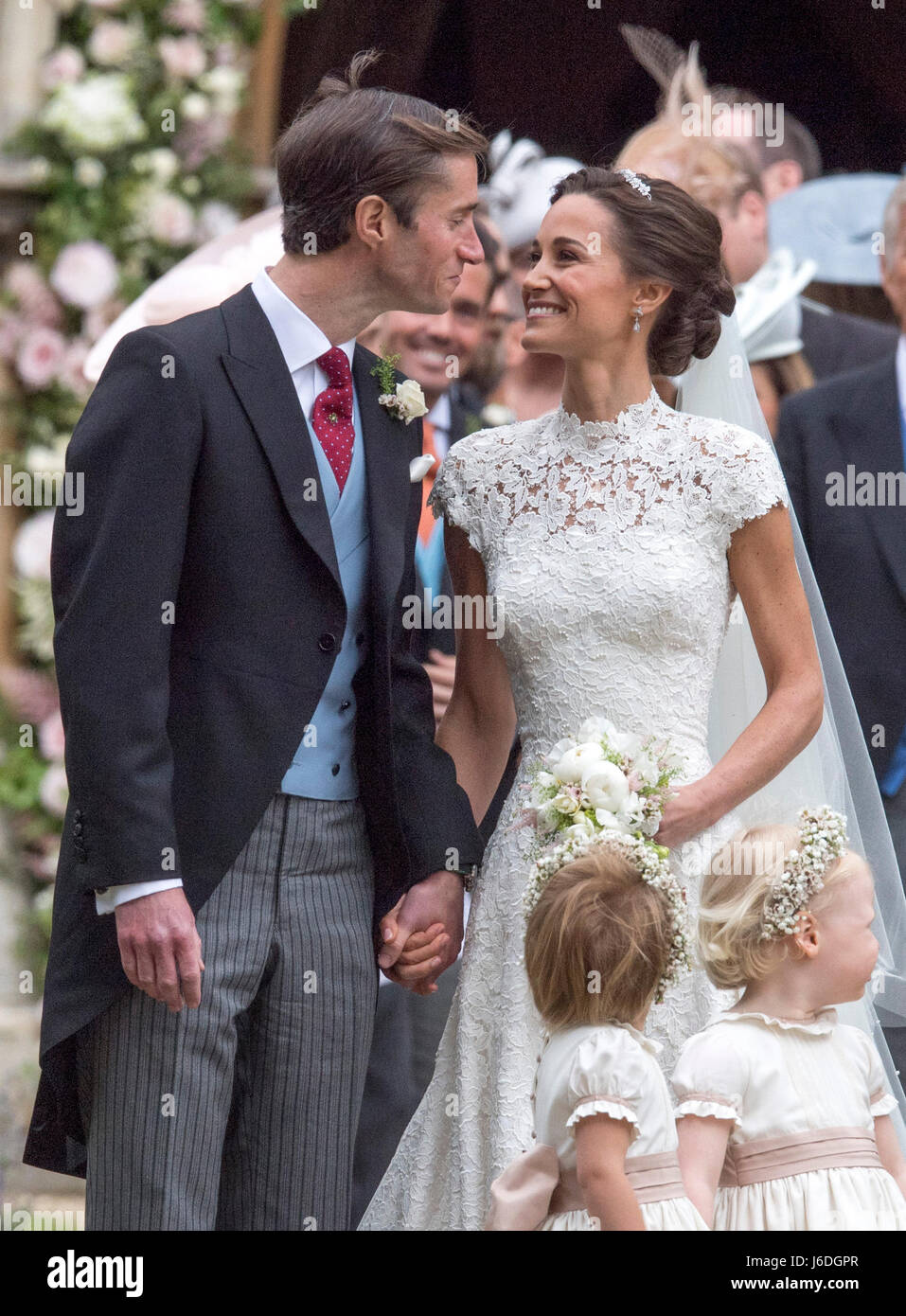 Pippa Middleton and her husband James Matthews leave St Mark's church in Englefield, Berkshire ...