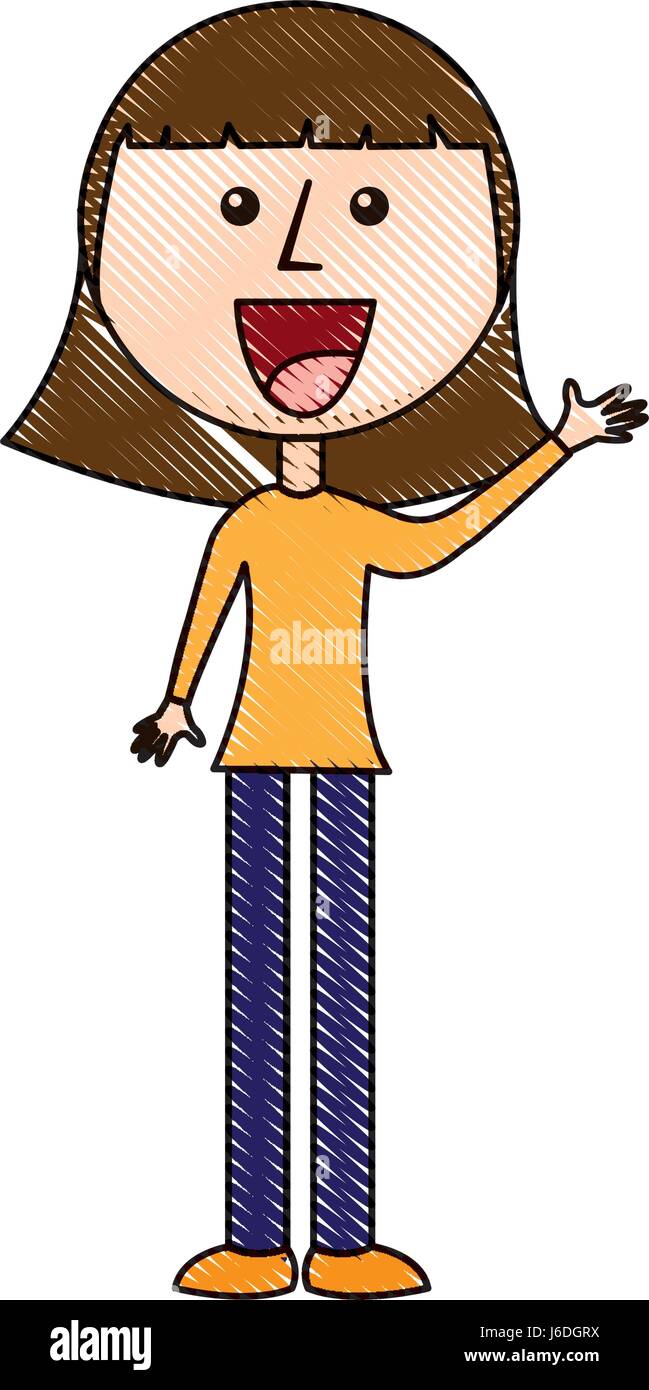 young girl waving avatar character Stock Vector Image & Art - Alamy