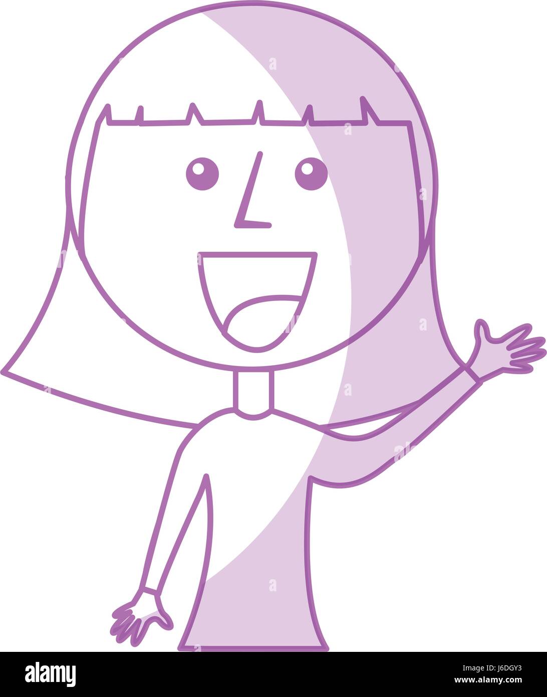 young girl waving avatar character Stock Vector Image & Art - Alamy