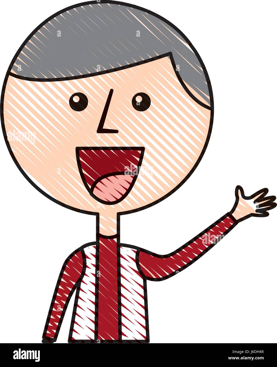 Old man waving avatar character hi-res stock photography and images - Alamy