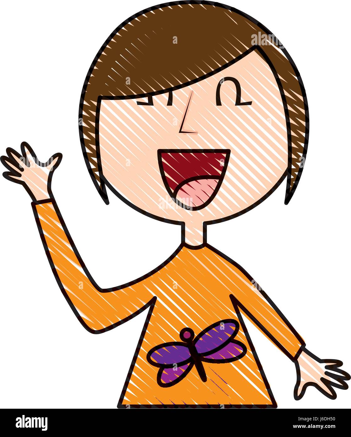 young woman waving avatar character Stock Vector Image & Art - Alamy