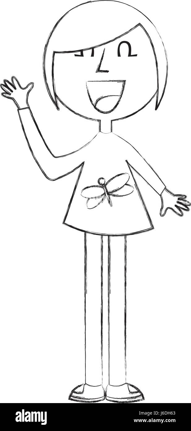 young woman waving avatar character Stock Vector Image & Art - Alamy