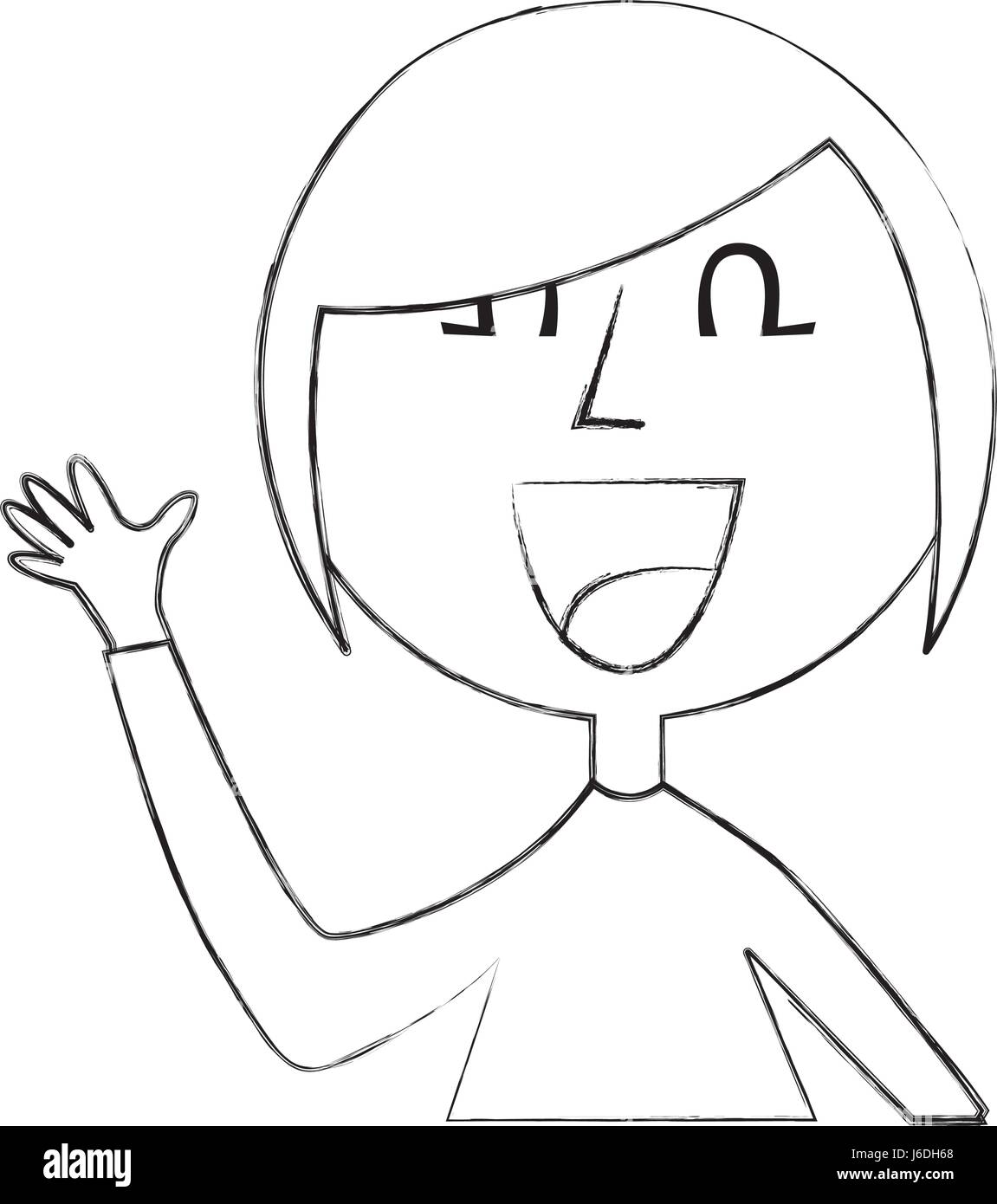 Cartoon Waving Woman High Resolution Stock Photography and Images - Alamy