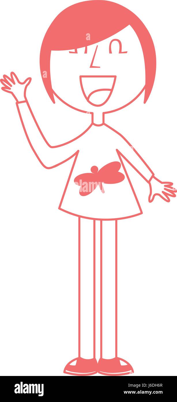 young woman waving avatar character Stock Vector Image & Art - Alamy